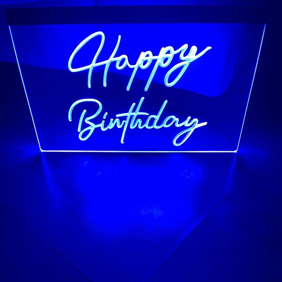 Other | Happy Birthday Led Neon Blue Light Sign 8x12 | Poshmark